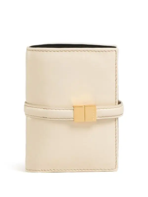 Marni Prisma Logo-engraved Leather Wallet - Neutrals