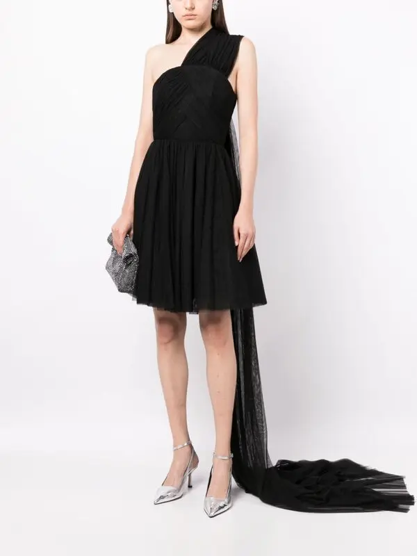 ANOUKI One-shoulder Ruffle-hem Dress