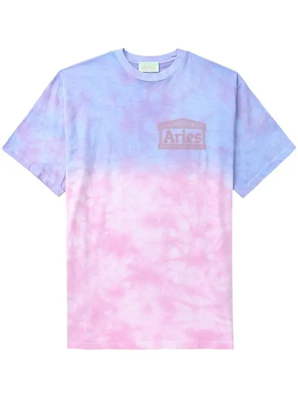 Aries Logo-print Tie-dye T-shirt