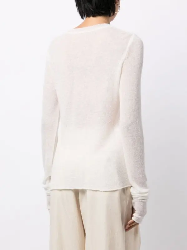 LOW CLASSIC Semi-sheer Fine-knit Jumper