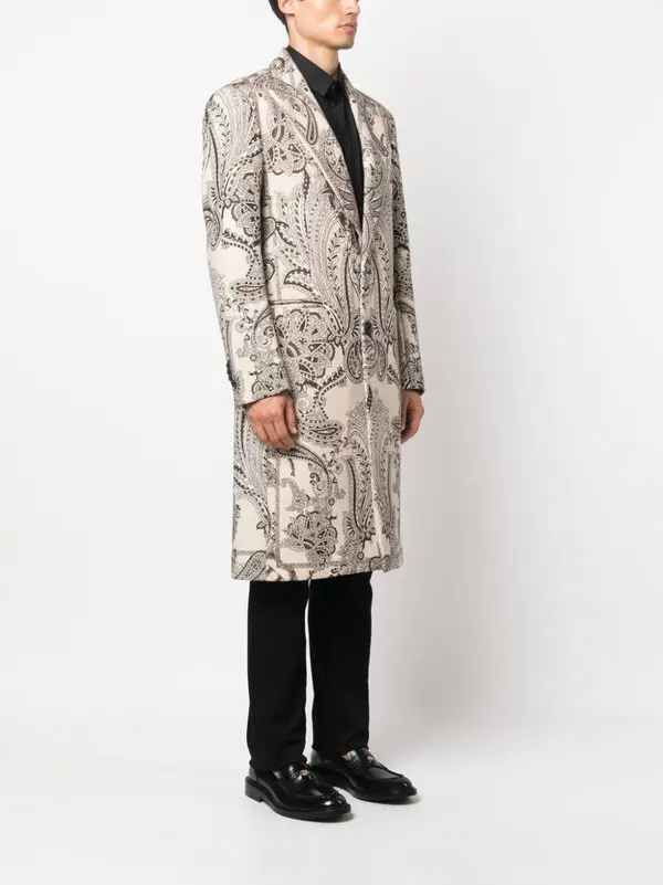 Philipp Plein Paisley-print Single-breasted Coat