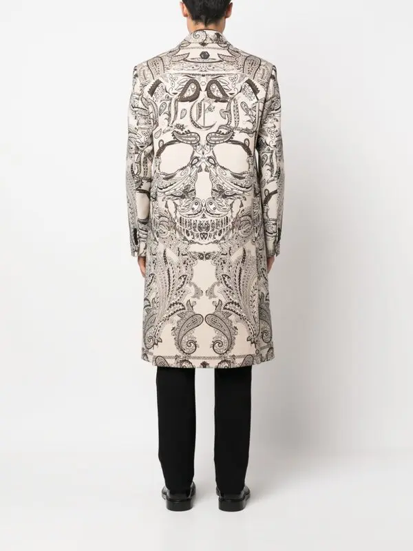 Philipp Plein Paisley-print Single-breasted Coat
