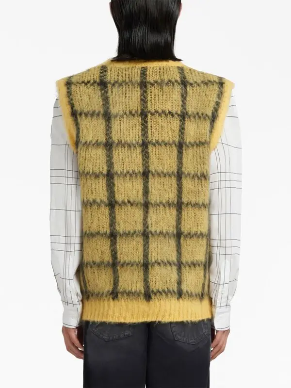 Marni Checked Sleeveless Vest - Yellow