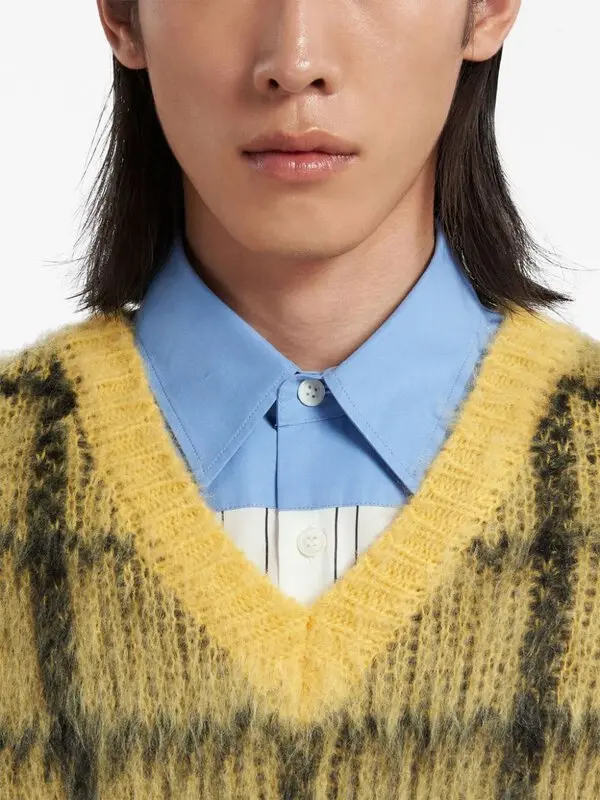 Marni Checked Sleeveless Vest - Yellow