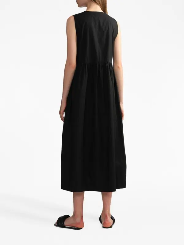 GANNI Bow-detail Cotton Midi Dress