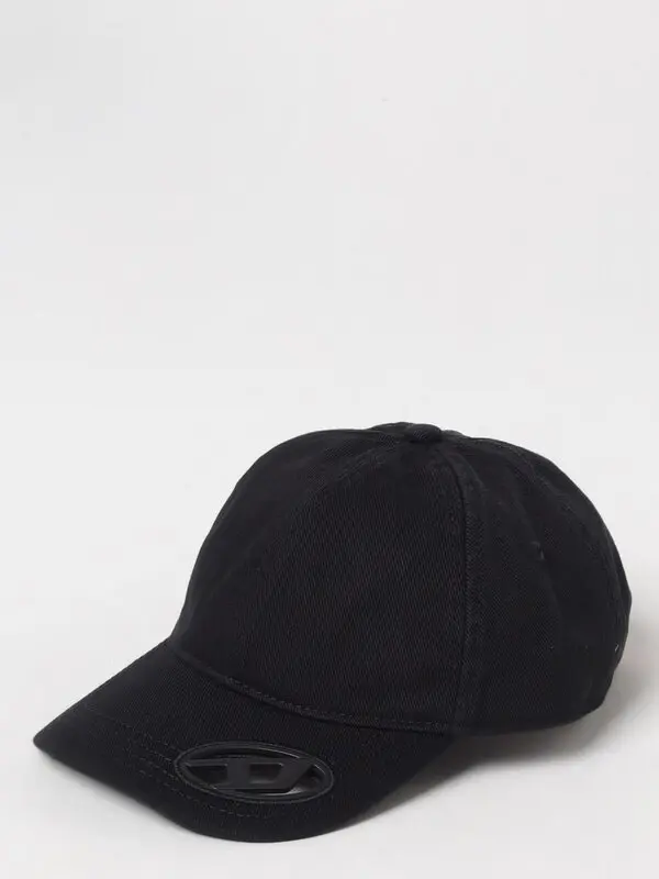 DIESEL Cotton Baseball Cap With Logo - Black