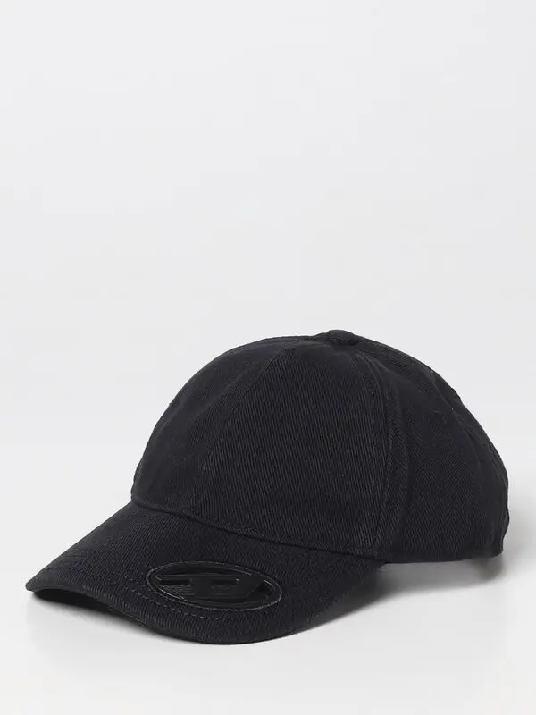 DIESEL® Cotton Baseball Cap With Logo - Black