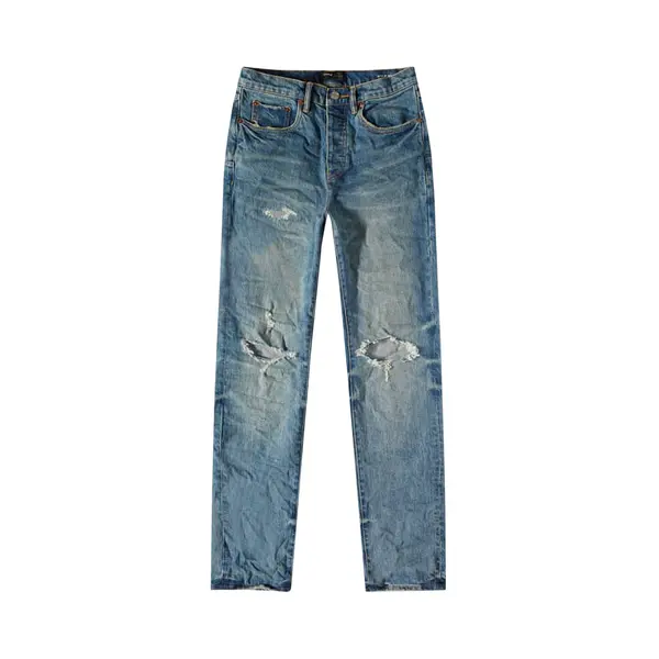 PURPLE BRAND Mid Rise Straight Jeans - Blue