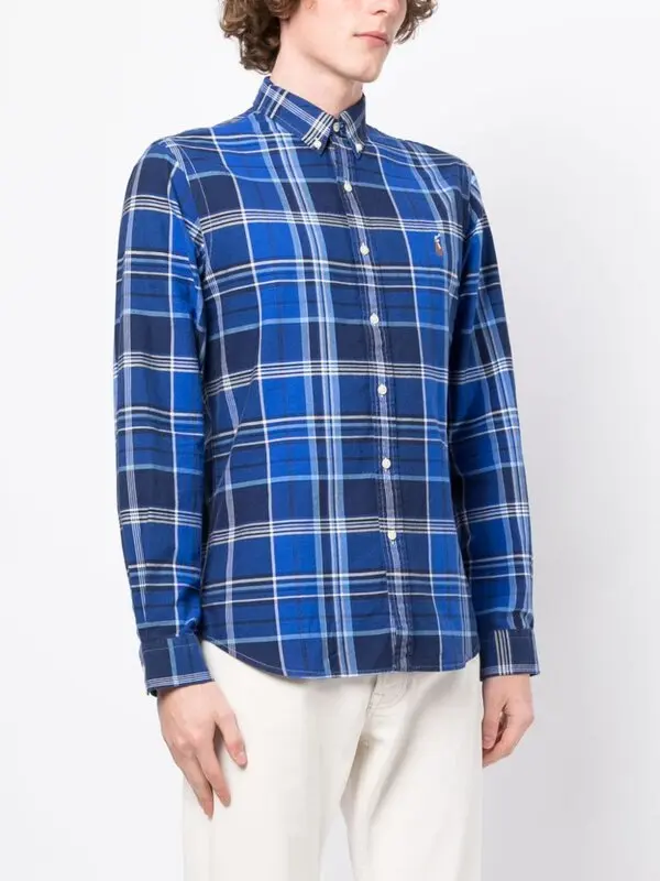 Polo Ralph Lauren Polo Pony-motif Checked Cotton Shirt - Blue