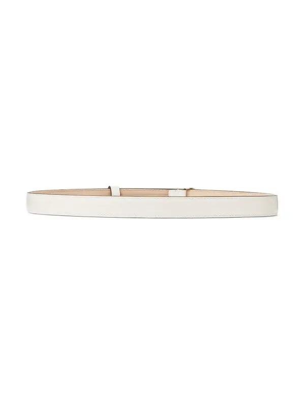 JIMMY CHOO Diamond Leather Belt - White