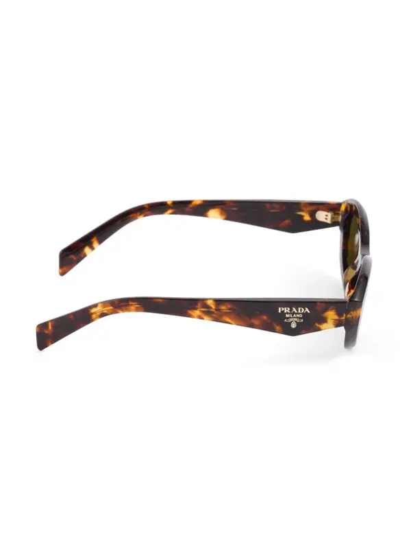 Prada Symbole Oval-frame Sunglasses - Brown