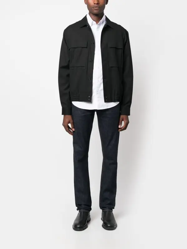 Armani Exchange Logo-embroidered Long-sleeve Cotton Shirt