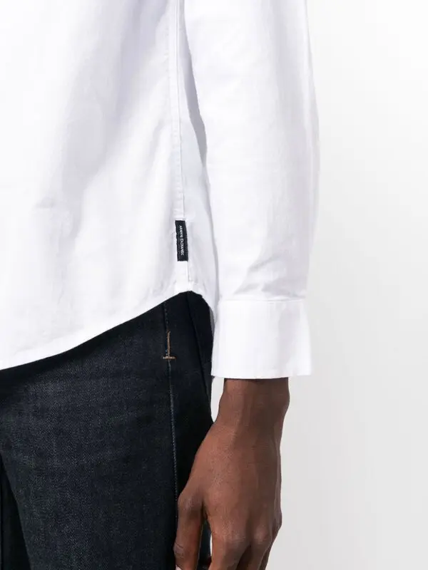 Armani Exchange Logo-embroidered Long-sleeve Cotton Shirt