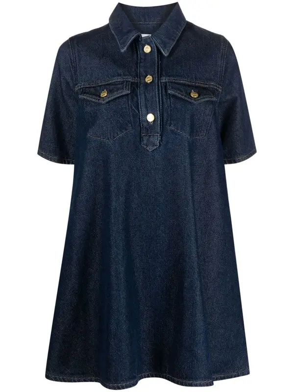 GANNI Shift-style Denim Minidress - Blue