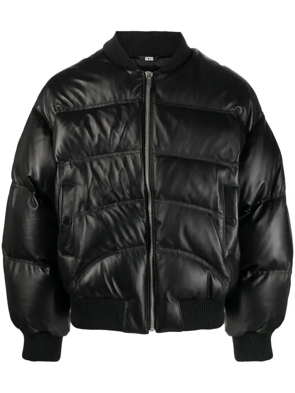 Gcds Puffer Leather Jacket
