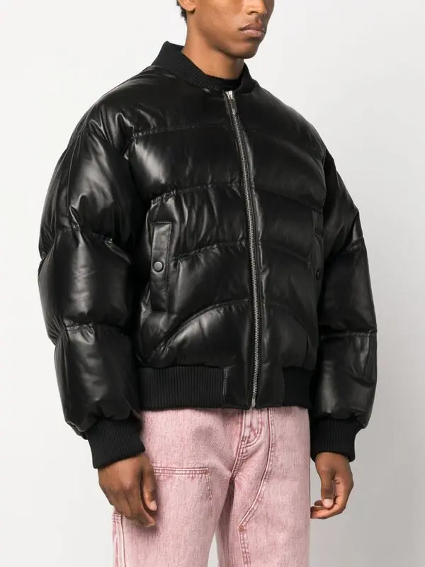 Gcds Puffer Leather Jacket