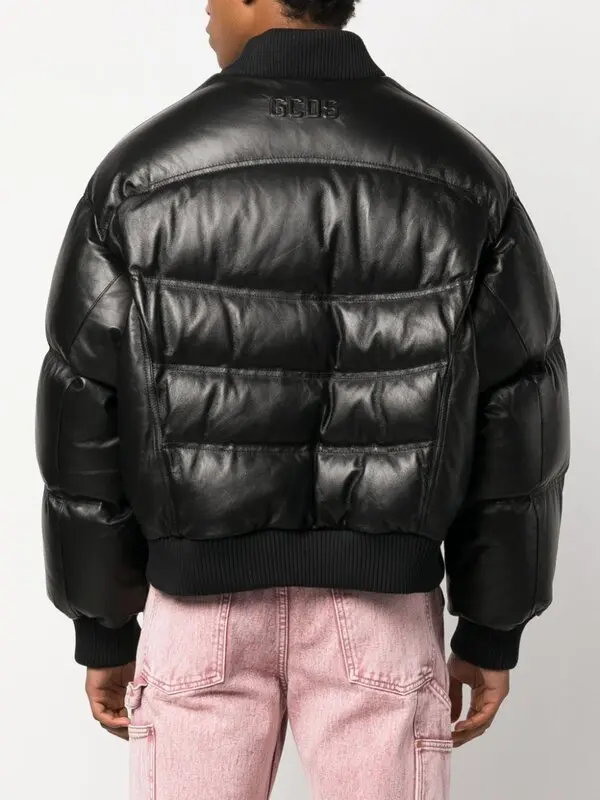 Gcds Puffer Leather Jacket
