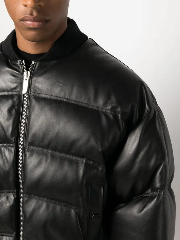 Gcds Puffer Leather Jacket