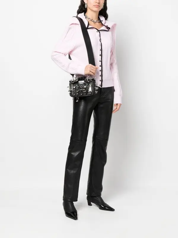 Moschino Biker Spike-Stud Crossbody Bag In Black - 40% Off