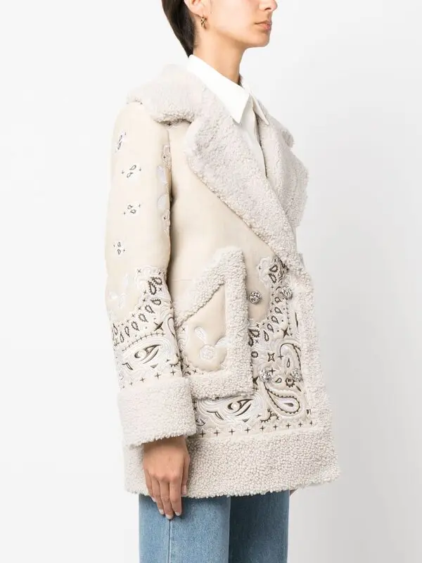 Philipp Plein Embroidered Shearling Coat
