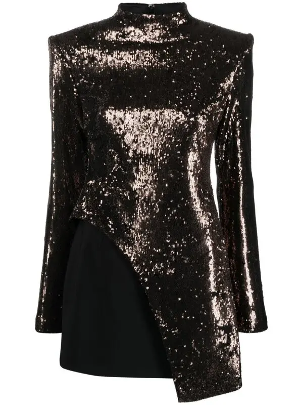 GENNY Sequin-embellished Layered Minidress
