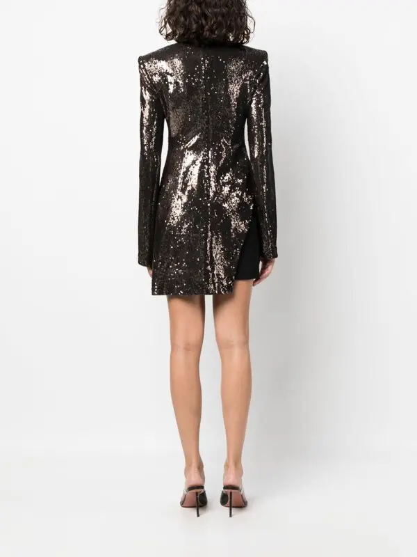 GENNY Sequin-embellished Layered Minidress