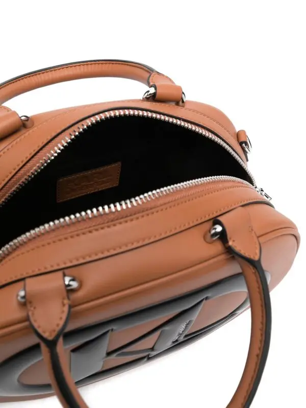 Karl Lagerfeld Logo-Embossed Leather Tote Bag In Brown - 20% Off