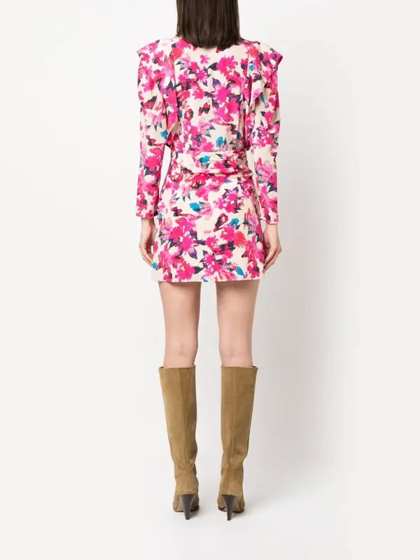 IRO PARIS Floral-print Gathered Minidress
