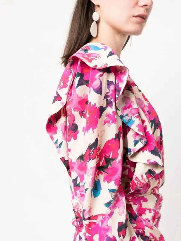 IRO PARIS Floral-print Gathered Minidress
