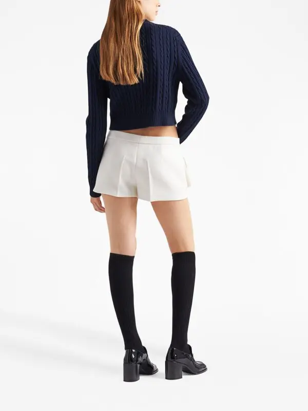 Prada Logo-intarsia Cable-knit Jumper