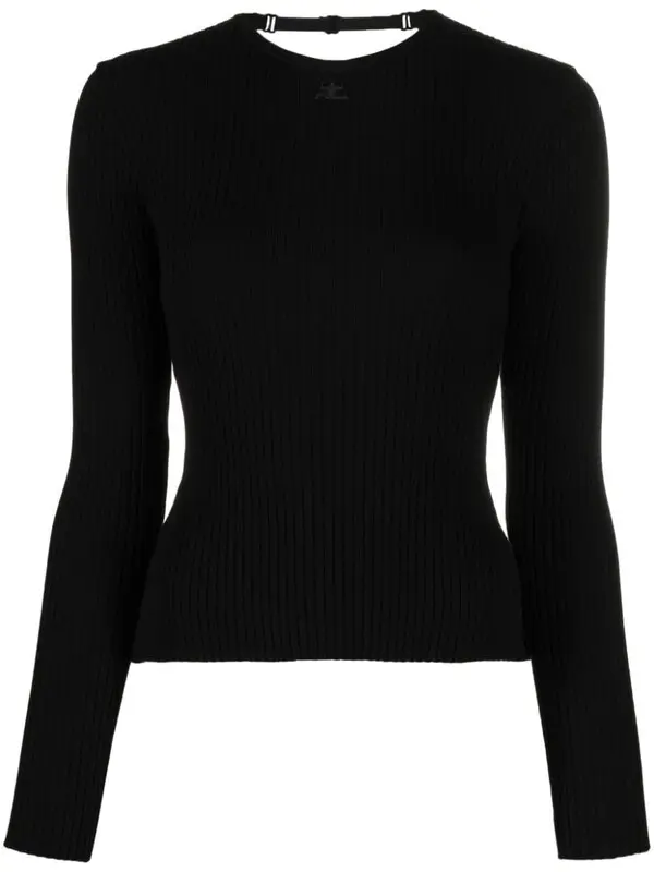 COURREGES Open-back Fine-ribbed Top