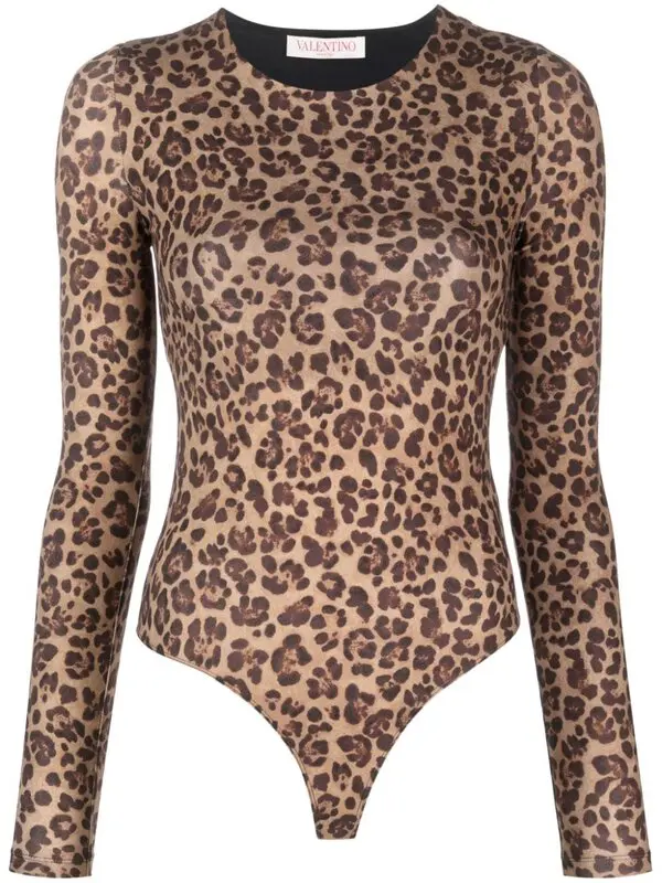 Valentino Garavani Animalier-print Jersey Bodysuit