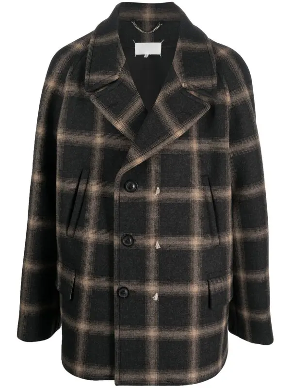 MAISON MARGIELA X Pendleton Checked Wool Peacoat