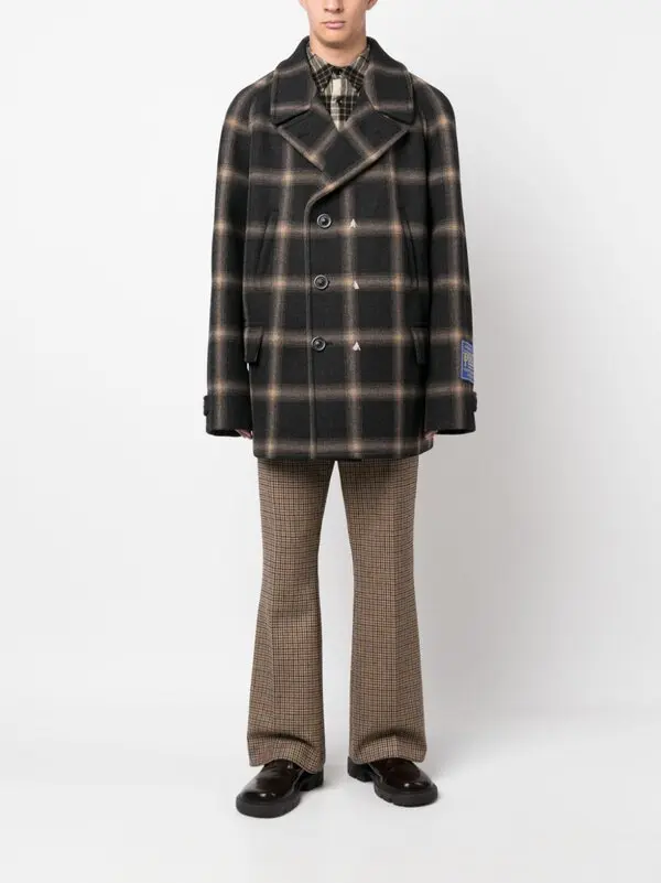 MAISON MARGIELA X Pendleton Checked Wool Peacoat