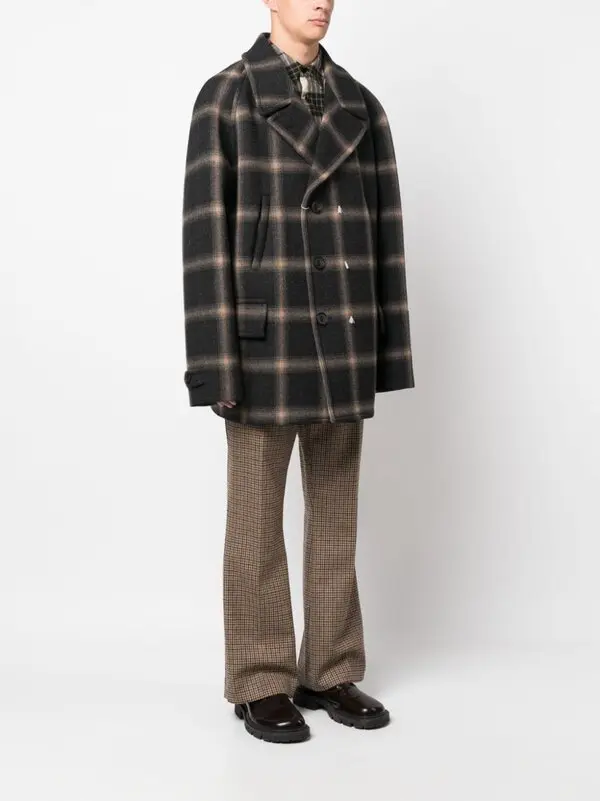 MAISON MARGIELA X Pendleton Checked Wool Peacoat