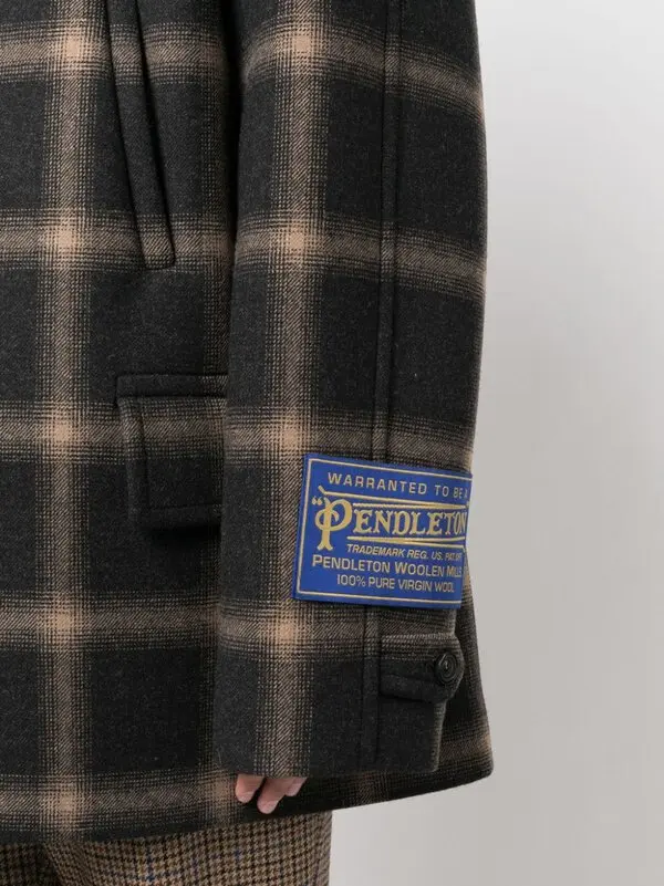 MAISON MARGIELA X Pendleton Checked Wool Peacoat