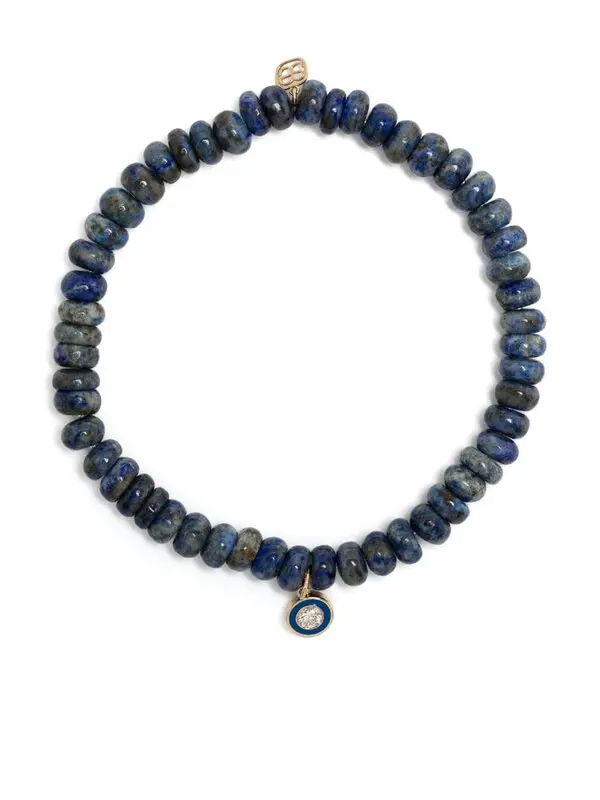 SYDNEY EVAN 14kt Yellow Gold Lapis Lazuli Beaded Bracelet - Blue
