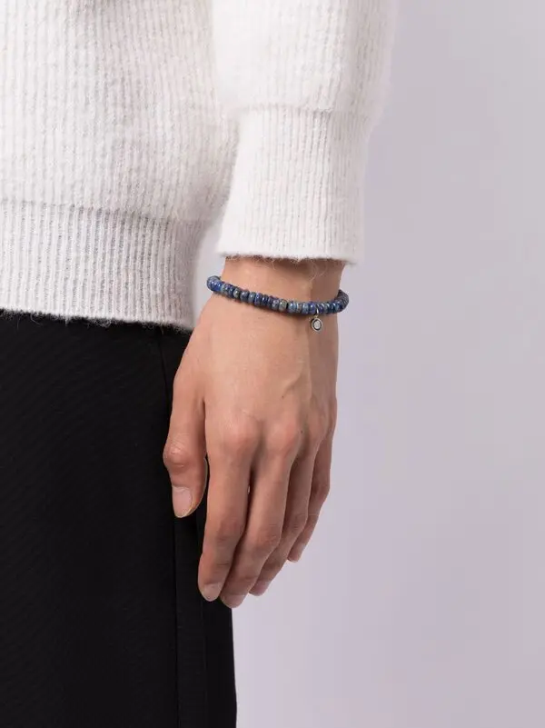 SYDNEY EVAN 14kt Yellow Gold Lapis Lazuli Beaded Bracelet - Blue