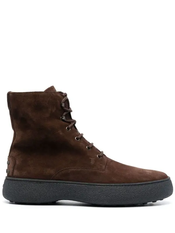 TOD'S Logo-patch Boots - Brown