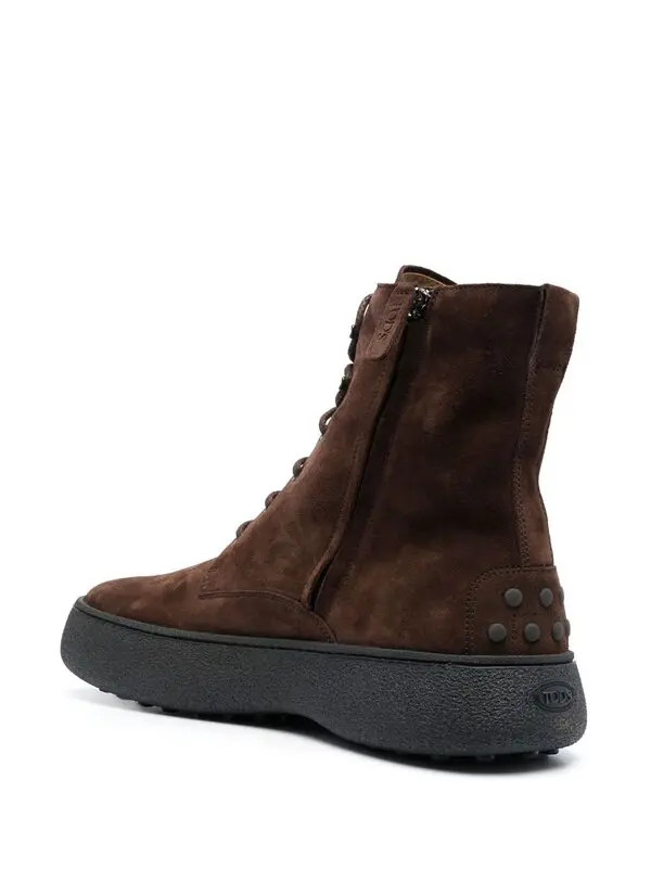 TOD'S Logo-patch Boots - Brown