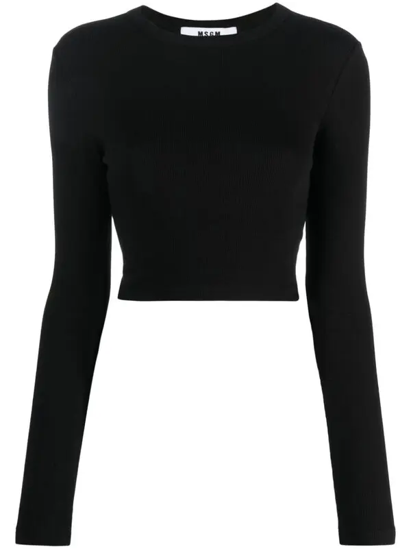 MSGM Cropped T-shirt With Cut-out Detail