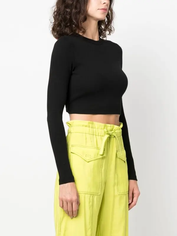 MSGM Cropped T-shirt With Cut-out Detail