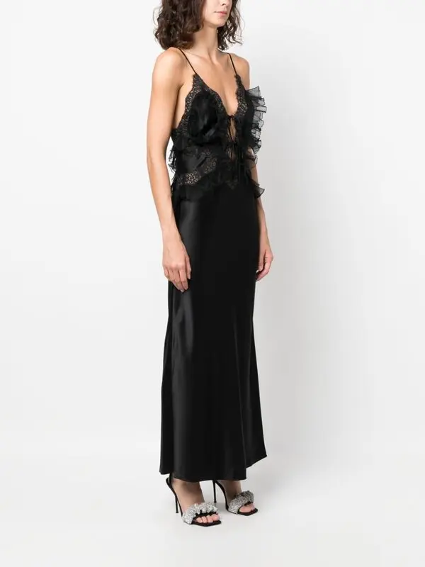 alexander wang black silk dress Lace-Detailing Satin In - 63% Off Slip dresses