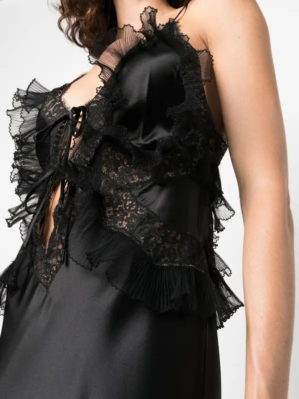 alexander wang black silk dress Alexander Wang Chain-strap Silk Midi Dress
