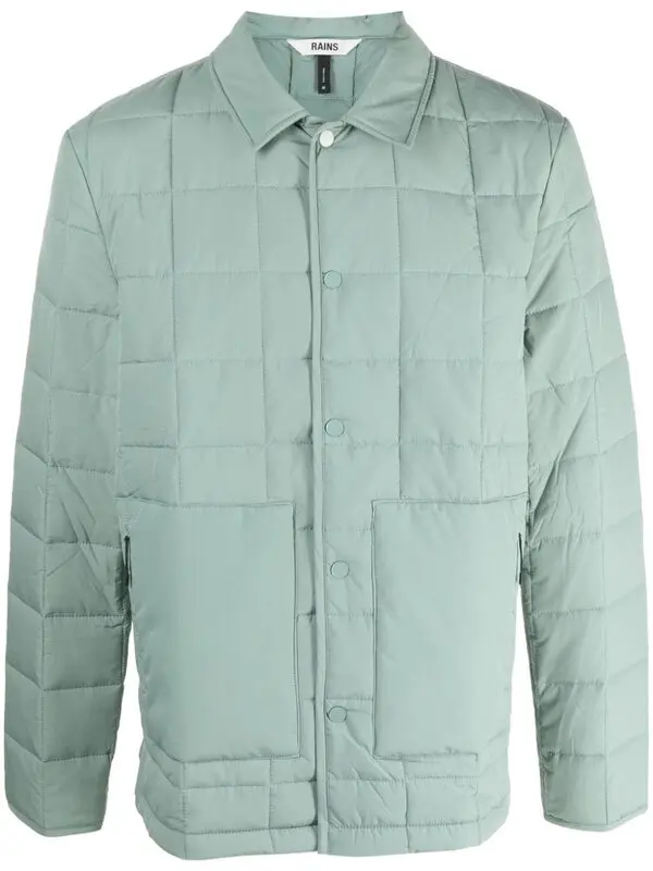 Rains Liner Press-stud Quilted Shirt Jacket