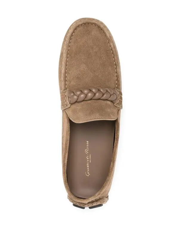 GIANVITO ROSSI Braided Suede Loafers