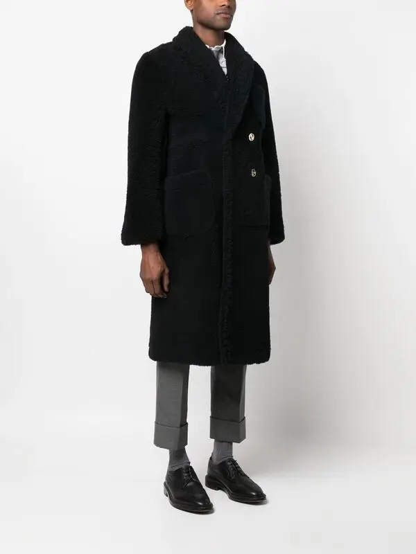 Thom Browne Shearling Double-breasted Button Coat
