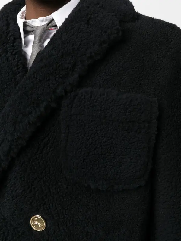 Thom Browne Shearling Double-breasted Button Coat