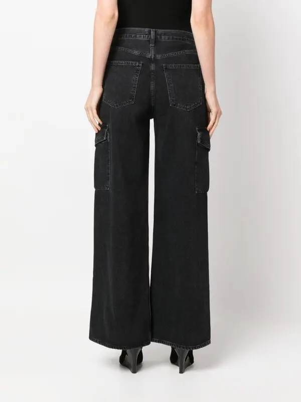 AGOLDE Mid-rise Wide-leg Jeans - Black