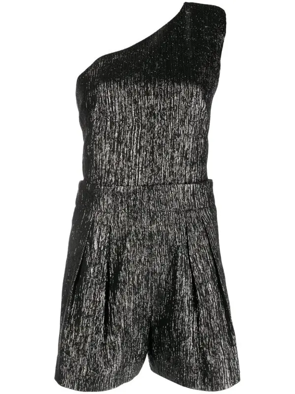 IRO PARIS Iliana Lurex One-shoulder Playsuit - Black